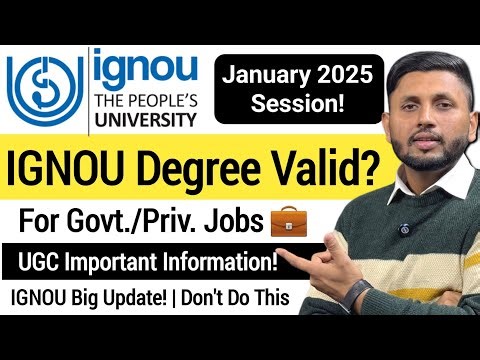 IGNOU Degree JOBS के लिऐ VALID है? | Is Online Degree Valid For Govt Jobs? | Ignou University