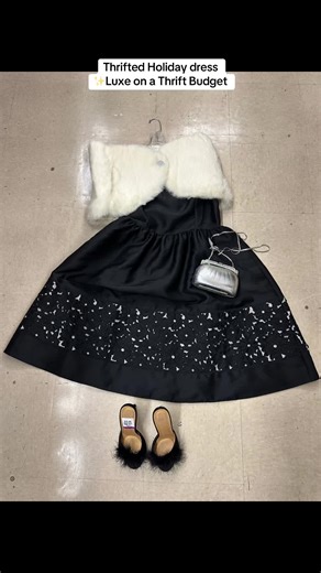 Dear algorithm, please bring me the women who love timeless, classic holiday glam… but prefer to thrift it instead of overspend it. Black Kate Spade, a cozy mink stole, and vintage heels — holiday elegance made affordable. ✨ #GenXStyle #ThriftTrip #designer #thriftedootd #savers