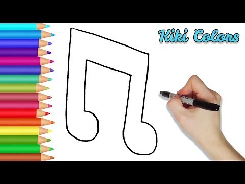 How to Draw Music Note Part 1 | Teach Drawing for Kids and Toddlers Coloring Page Video