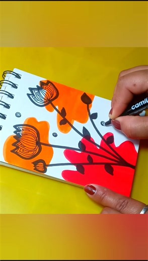 Colourful Zentangle Art for Beginners | Brush Pen Flower Drawing 🌸