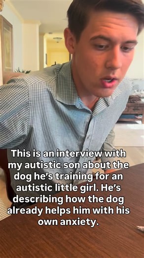 5K views · 273 reactions | This is an interview with my autistic son about the dog he’s training for an autistic little girl. He’s describing how the dog already helps him with his own anxiety.#Motherhood #homesteadheritage #homeschoolinspiration #homeschoolcommunity #sustainablity #autism #autismacceptance #autismspeaks | Amanda Lancaster | Facebook