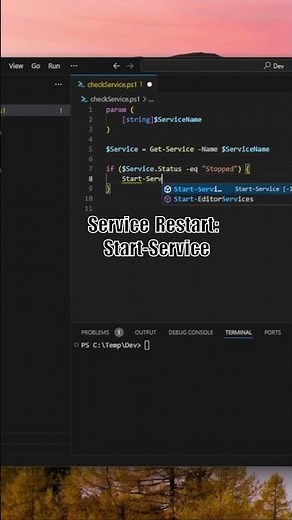 PowerShell Script, Check and Restart a Stopped Service #sysadmin #powershell #techtips #scripting