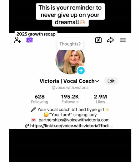 This is your reminder to never give up on your dreams!!!!🫶🏻 #2025 #tiktokgrowth #vocalcoach #2025tiktok #voicecoach