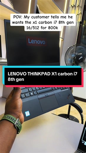 The Lenovo thinkpad x1 carbon i7 8th gen 14” fhd display with 16GB soldered ddr4 ram and an ssd of 512gb storages One of Lenovo’s ultimate light weight business series laptop #UgandaTech #thinkpad #viral