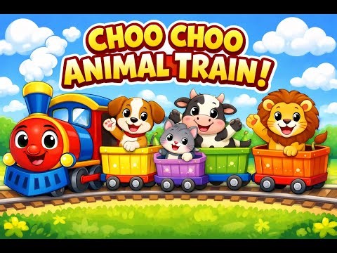 Choo Choo Animal Train 🚂 | Fun Nursery Rhymes & Animal Sounds for Kids