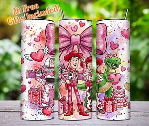 Watercolor Cartoon Valentine Tumbler Png, Glitter Bow Cartoon Valentine 20oz Tumbler Wrap Png, Valentine's Day Wrap Png, Commercial Use - Etsy