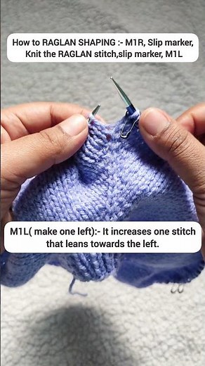 How to do RAGLAN SHAPING ? #knittingforbeginners #knittinghelp