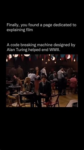 Explaining Film on Instagram: "The Imitation Game (2014) is a biographical drama starring Benedict Cumberbatch as brilliant mathematician Alan Turing during World War II. Recruited to the top-secret Bletchley Park codebreaking center, Turing joins a team racing to decrypt the Nazis’ Enigma machine, which generates unbreakable daily codes for their communications. The film explores Turing’s genius, his clashes with superiors, his close bond with fellow cryptanalyst Joan Clarke (Keira Knightley), 