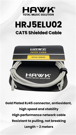 Hawk | HRJ5ELU02 – CAT5 Shielded Cable With RJ45 2M Features : Gold Plated RJ45 connector, antioxidant, high speed and stability Suitable for... | Instagram