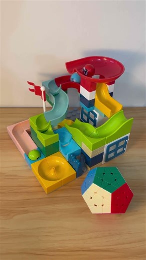 Marble Run Slide Blocks 01.31b 🔵🔴🟡 Satisfying Build #marblerun #asmr #marblerace