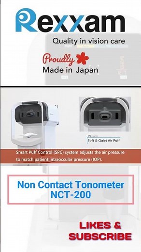Non-Contact Tonometer (NCT) | Eye Pressure | Tonometer | Rexxam NCT 200