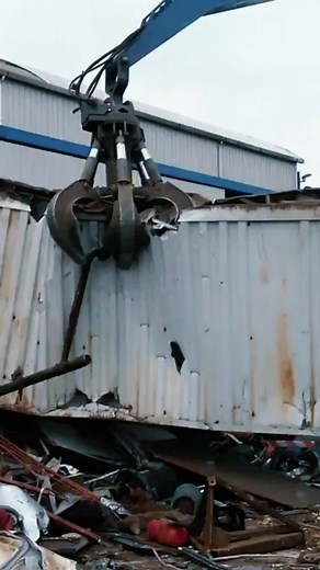 Demolition of Industrial Structure with Heavy Machinery