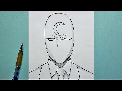 Easy Sketch : How to draw Moon Knight 🌙 | Moon Knight step by step | easy tutorial