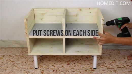 DIY shoe storage bench
