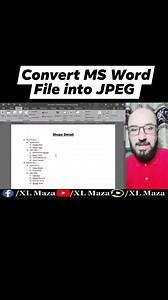 Convert MS Word file into JPEG #reelsviral #reelsfb #facebookreel #Excel #xlmaza | S. Gohar Rehman Tajak