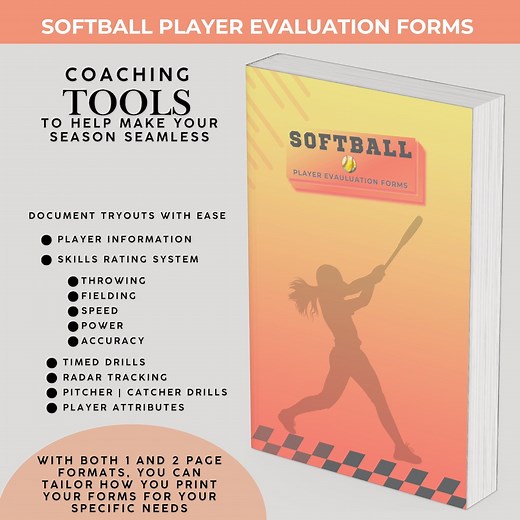 Printable Softball Player Evaluation Forms for Tryouts - Stay Organized and Efficient | Softball Coach Tools | Softball Coach Forms | Tryout - Etsy