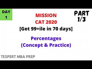 Percentages Video Lecture | Quantitative Aptitude (Quant) - CAT