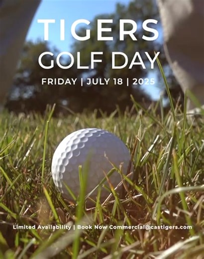 7K views · 35 reactions | ⛳ Join us on the fairway! The Tigers Golf Day returns July 18 at Oulton Hall – food, prizes, live entertainment, and your chance to tee off alongside first-team players! Spaces are limited and are filling fast so secure your spot now! commercial@castigers.com | Castleford Tigers | Facebook