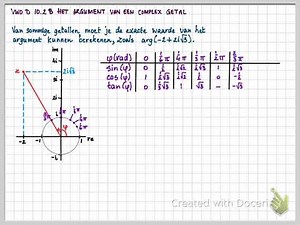 Getal en Ruimte vwo D 10.2 B Het argument van complex getal