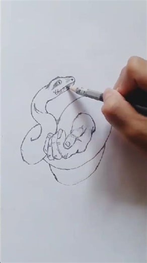 How to Draw a Snake Wrapped Around a Hand | Dark Fantasy Pencil Drawing Art ✏️