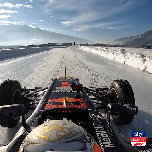 Pure nostalgia for the sound of that V8 engine 🔥 Raw footage of Max Verstappen racing Franky Zorn around the ice in the RB8! 😀 | Sky Sports F1