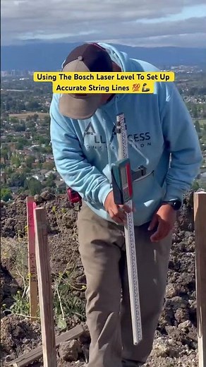 🎚️Using The Bosch Laser Level To Set Up Accurate String Lines |#boschtools #laserlevel 💯😎