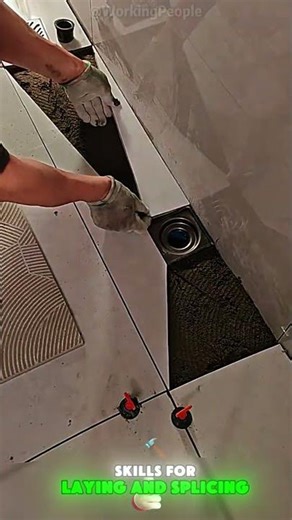 Skills for laying and splicing floor tiles 🧱💪🏼✨