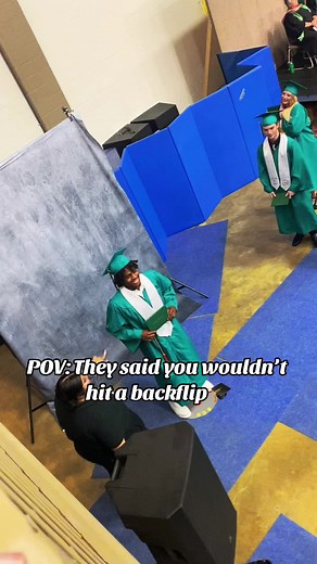 Barely landed it😭#graduation #backflip #fy #viral #trending