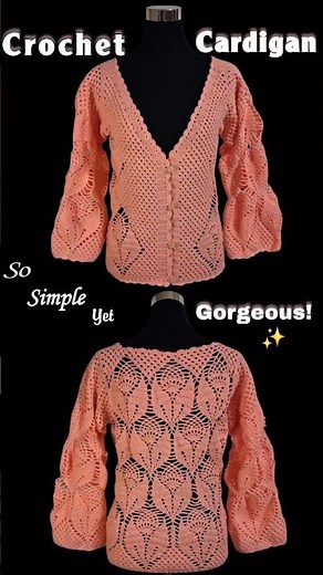 Easy Crochet Cardigan Tutorial | Beautiful Stitch Design! 😍
