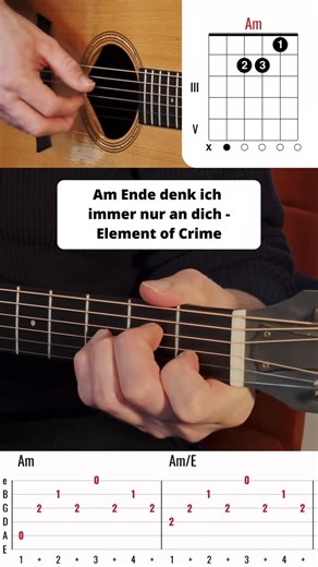 TillvonGitarrenTunes on Instagram: "Am Ende Denk Ich Immer Nur An Dich - Element Of Crime #tutorial #lesson #guitarporn #fingerpicking #gitarre"