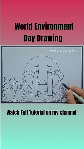 World Environment Day Poster Drawing | Environment Day Drawing | Beat Plastic Pollution Drawing Easy