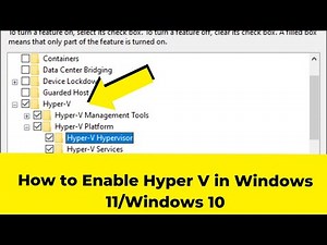 How to Enable Hyper V in Windows 11/Windows 10