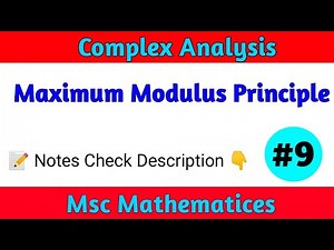 Maximum Modulus Principal | Complex analysis Math | Msc Math