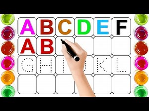 A For Apple Learn Alphabet a to z with Words - Colouring and Drawing for kids
