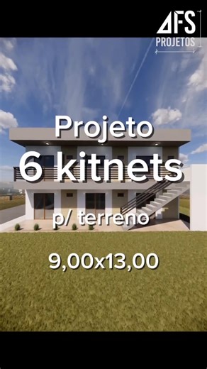 Projeto de 6 kitnets para terreno de 9,00 x 13,00. O que vocês acharam? 🤔🤩 Por: afs.projetos •───────────────────────• #arq_designer #arqdesigner #grupoarqdesigner | Arquitetura & Design