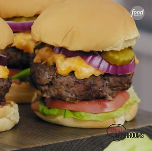 Pimento cheese is the cherry on top of Kardea Brown's juicy mushroom and beef blended burgers! 😍🍔 Submit YOUR best blended burger recipe and photo (burger that includes 25% mushrooms & 75% meat) for a chance to win $10k! 🎉 NO PURCHASE NECESSARY. Ends 6/25/21. To enter and for complete details, visit www.foodnetwork.com/blendedburgercontest. Save Kardea's recipe: https://foodtv.com/2RhMvQo | Food Network