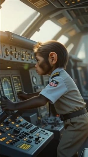 World’s First Monkey Pilot 🐒✈️ | Viral AI Video!4. Monkey Pilot Takes Control of the Plane 😲#shorts