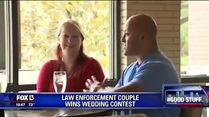 Congratulations to our very own Meghan and Gabe, who were married on January 29, 2017, after winning the "Blue I Do" contest. The "Blue I Do" contest was created by several Tampa Bay area vendors to say Thank You to Law Enforcement Officers and show appreciation for their bravery, dedication, and selfless service by providing a recipient couple with their Dream Wedding! "Blue I Do" provided Meghan and Gabe with all the bells and whistles for their perfect wedding day from venue, catering, flower