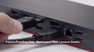 40AF0135US Lenovo Docking Station Dual Monitor Hybrid USB-C with USB-A - Thinkpad Dock with 135W Adap TER, HDMI, DisplayPort, USB C Cable & Cleaning Cloth - Thinkpad Docking Station