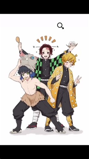 inosuke x tanjiro x zenitsu # female version # demon slayer # anime # "inosuke " beast and beauty 🌷🐷