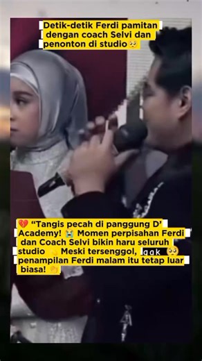 139K views · 4.5K reactions |  “Detik-detik perpisahan Ferdi dengan Coach Selvi dan penonton di panggung D’Academy bikin semua penonton terdiam  Meski tersenggol, Ferdi tampil begitu memukau dan meninggalkan kesan mendalam! #ferdi #SoimahShow #FYP #DAcademy #lestykejora #rizkybillar #abangl #sangkejora #leslarentertainment #lestilovers #leslarlovers #bilovers #artis #selebriti #penyanyi #dangdut #reels #fyp #fbpro #trending. | Rumah Selebriti | Facebook