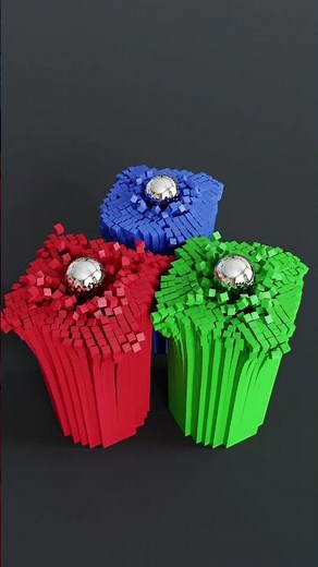 3 Balls vs 20,000 Cubes 💥 Ultimate Tower Destruction in Blender!