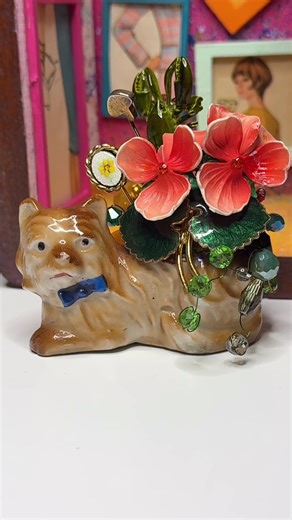 Cat Memory in Bloom: A Mixed Media Art Journey
