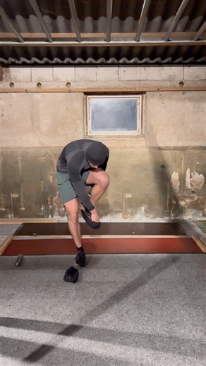 Rebuild Different on Instagram: "I use the sliding board to build better strength in my tendons around my ankles and knees. It also helps improve my overall balance, which I think is just as important as strength and cardio. I believe that training these three things weekly improves my overall health the most. For the sliding board, I use plastic covers with elastic. I put them over my shoes so the impact on both ends of the board isn’t painful. If you have any questions about the sliding board,