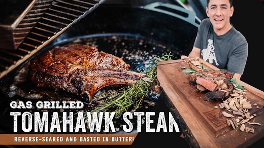 Think you can't get bold barbecue flavor on a gas grill? Think again. We're using Cowboy smoking wood chips to add layers of flavor to this reverse seared cowboy tomahawk cooked to perfection and finished with a cast iron sear and bathed in a creamy compound butter. See the full recipe at : https://www.cowboycharcoal.com/grilling-bbq-recipes/entrees/reverse-seared-tomahawk-steaks-with-roasted-garlic-compound-butter #cookinwithcowboy #steak #tomahawk #recipe #beef #grilling #grill #bbq #tomahawks