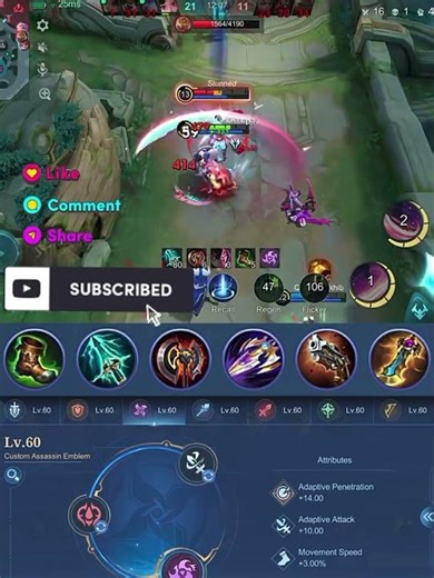 24 Kill Legendary Ruby Monster Exp Lane Tersakit Damage Build #mobilelegends #mlbb #shorts