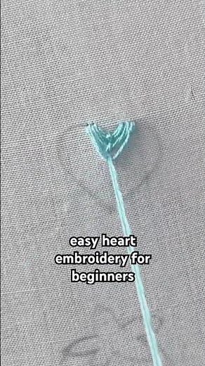 Easy Heart Embroidery for beginners #embroidery #handembroidery #80smusic #art #heartembroidery