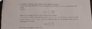 a) Define a measure space and provide three examples.(b)(i) St... | Filo