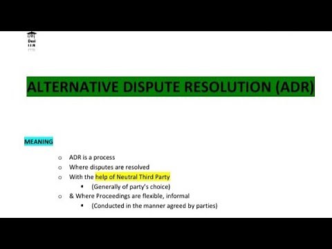 Alternative Dispute Resolution (ADR) | Arbitration, Conciliation & Alternative Dispute Resolution