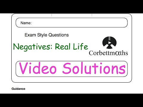 Real Life Negatives Answers - Corbettmaths